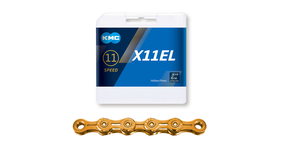 Ketju 11-v KMC X11EL Ti-N Gold, 1/2 x 11/128", 118L